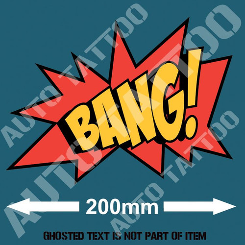 BANG DECAL STICKER GREAT FOR AMMO BOX BAR FRIDGE VEHICLE MANCAVE TOOLS ...