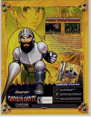 Super Ghouls N' Ghosts GBA 2002 Vintage Print Ad/Poster Official Art ...