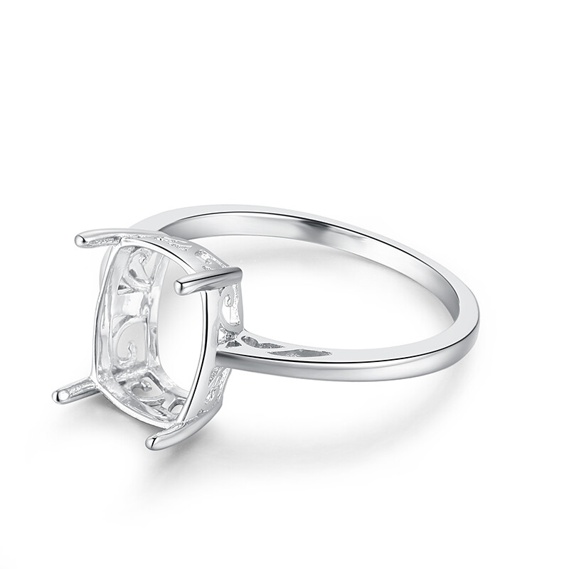 Prong Setting Cushion 10x8mm Semi Mount Ring Settings Only Solid 14k ...