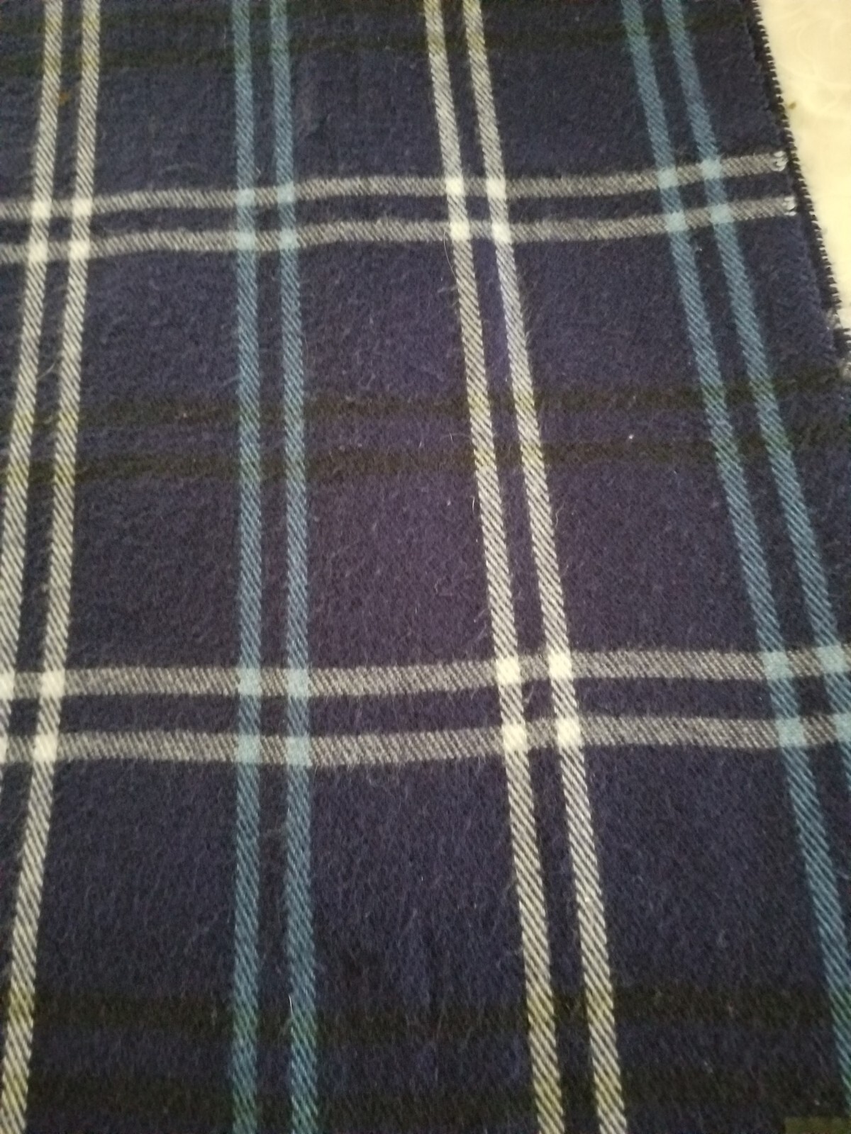 Cejon Scarf Italy Colorful Blues White Plaid With Fringe Soft NWOT 11 x ...