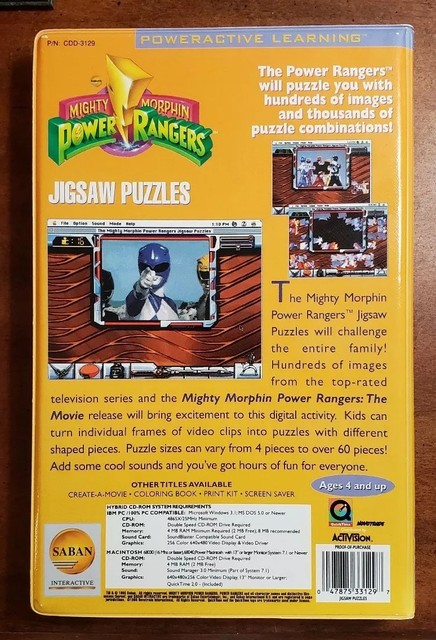 Mighty Morphin Power Rangers Jigsaw Puzzles (Windows/Mac, 1995) for ...