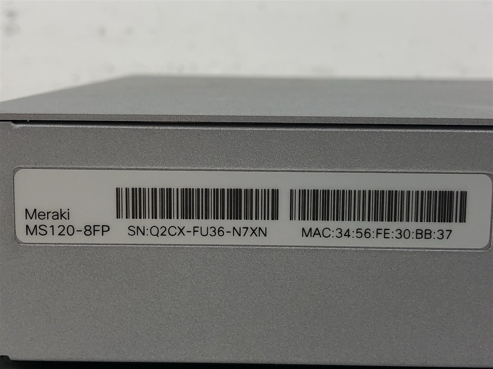 Cisco Meraki 8-Port Cloud Managed Switch (MS120-8FP-HW) | eBay
