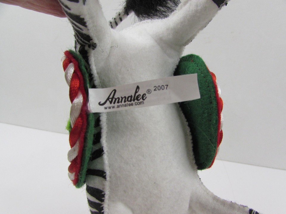 Annalee 7” Candy Cane Christmas Zebra in Santa Hat Doll 2007 ~ #808607 ...