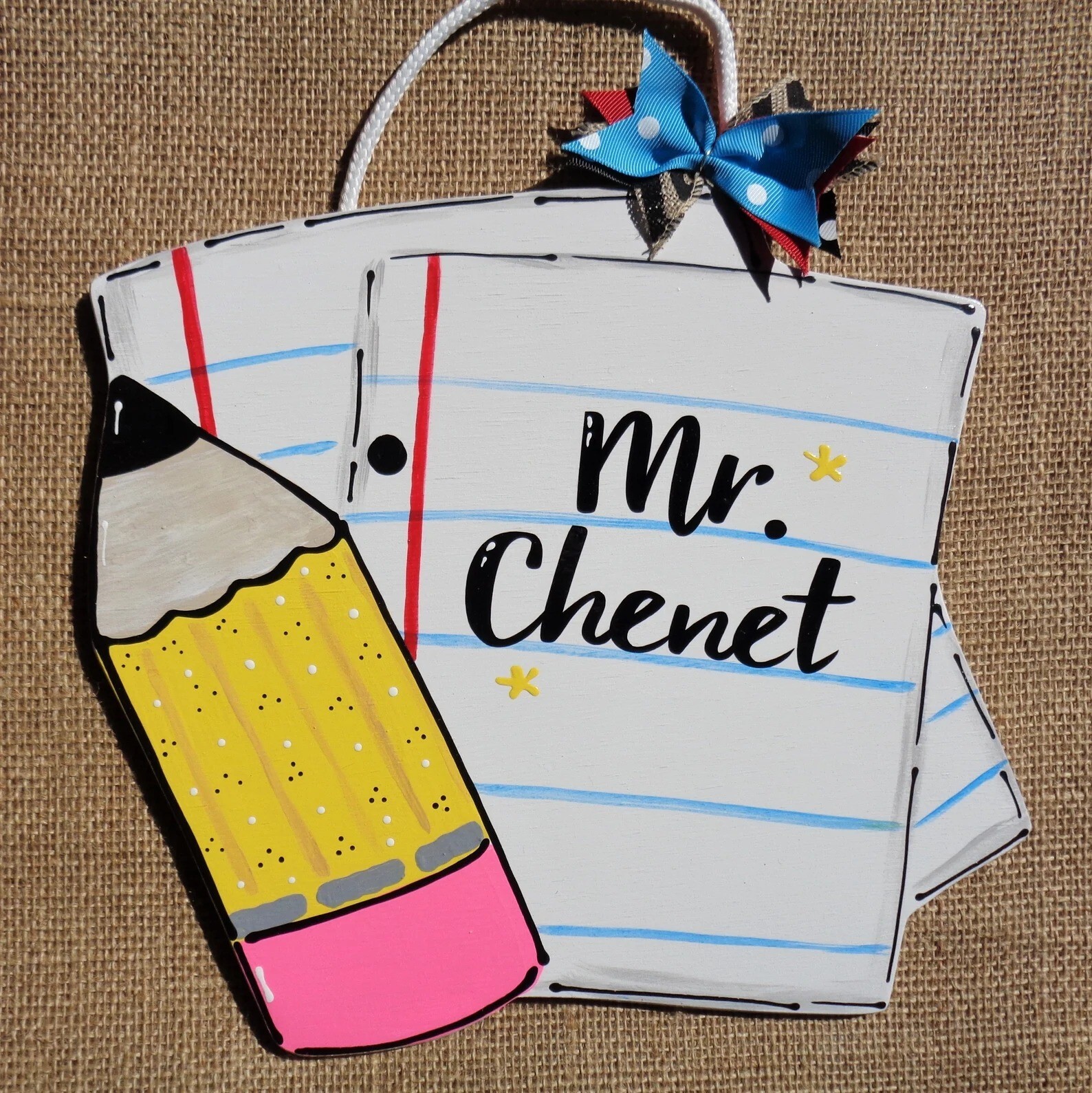 Personalized Notebook Teacher SIGN Plaque School Classroom Pencil Door ...