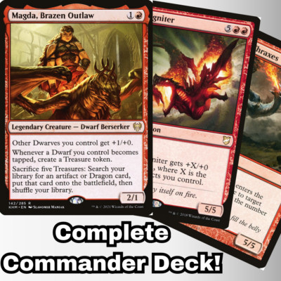 Magda, Brazen Outlaw Commander Deck EDH 100 Magic Cards Custom Deck MTG ...