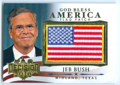 JEB BUSH "GOD BLESS AMERICA FLAG PATCH CARD" DECISION 2016!!! | eBay