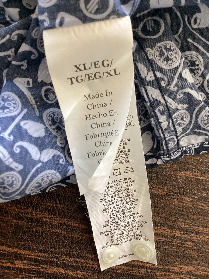 Original Penguin Heritage Slim Fit Men's XL Shirt Blue Gentlemen Icon ...