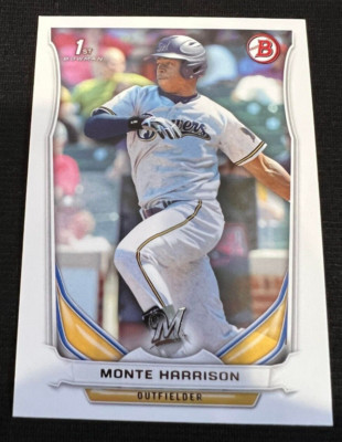 MONTE HARRISON Brewers 2014 Bowman Draft Prospects #DP48 Rookie Card RC ...