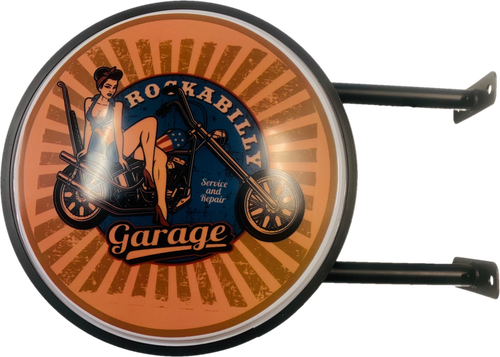 Rockabilly Garage Biker Bar Lighting Wall Sign Light LED Father's Day ...