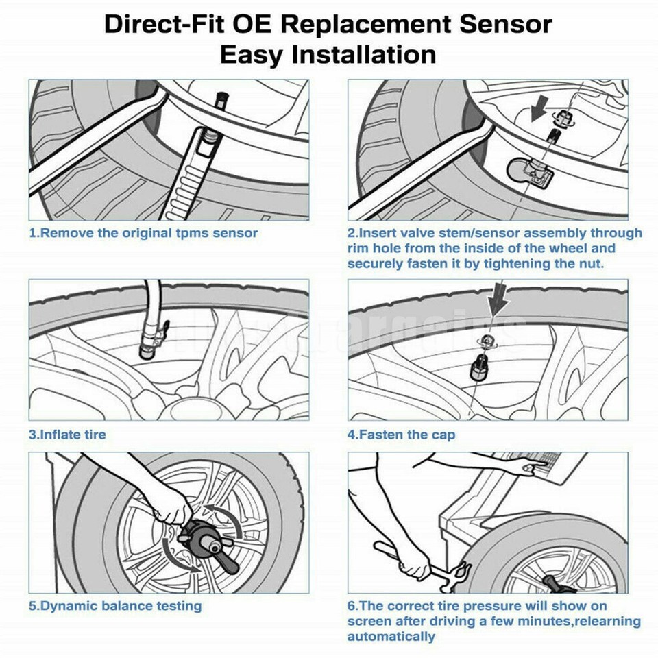 4X NEW TPMS TIRE PRESSURE SENSOR For Mercedes-Benz W204 W205 C250 C204 ...