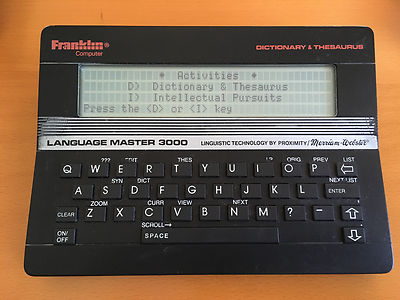 Franklin Language Master 3000 Dictionary & Thesaurus - Working | eBay