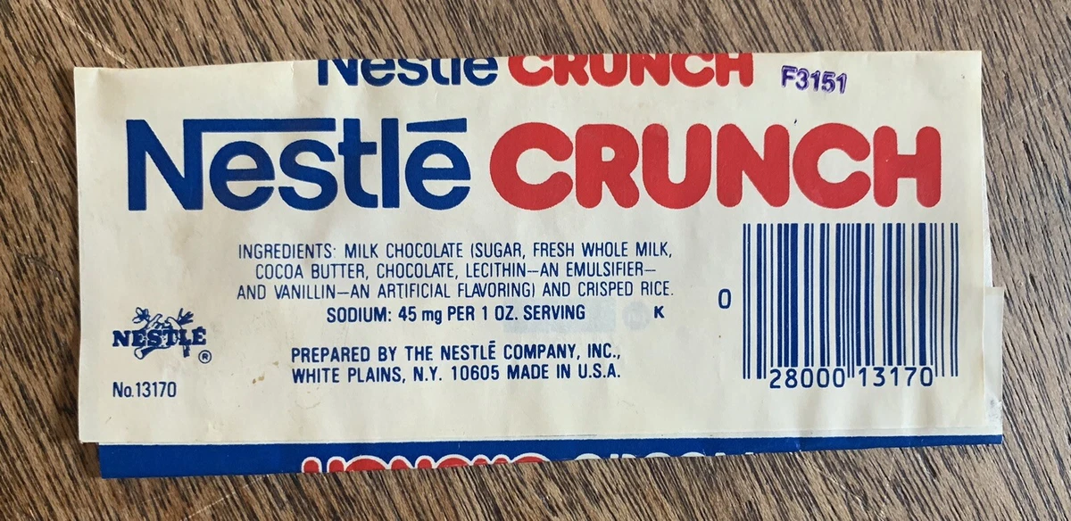 Crunch Candy Bar Wrapper