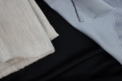 Worsted wool suiting fabric by Reda, wool-horse hair canvas & viscose ...
