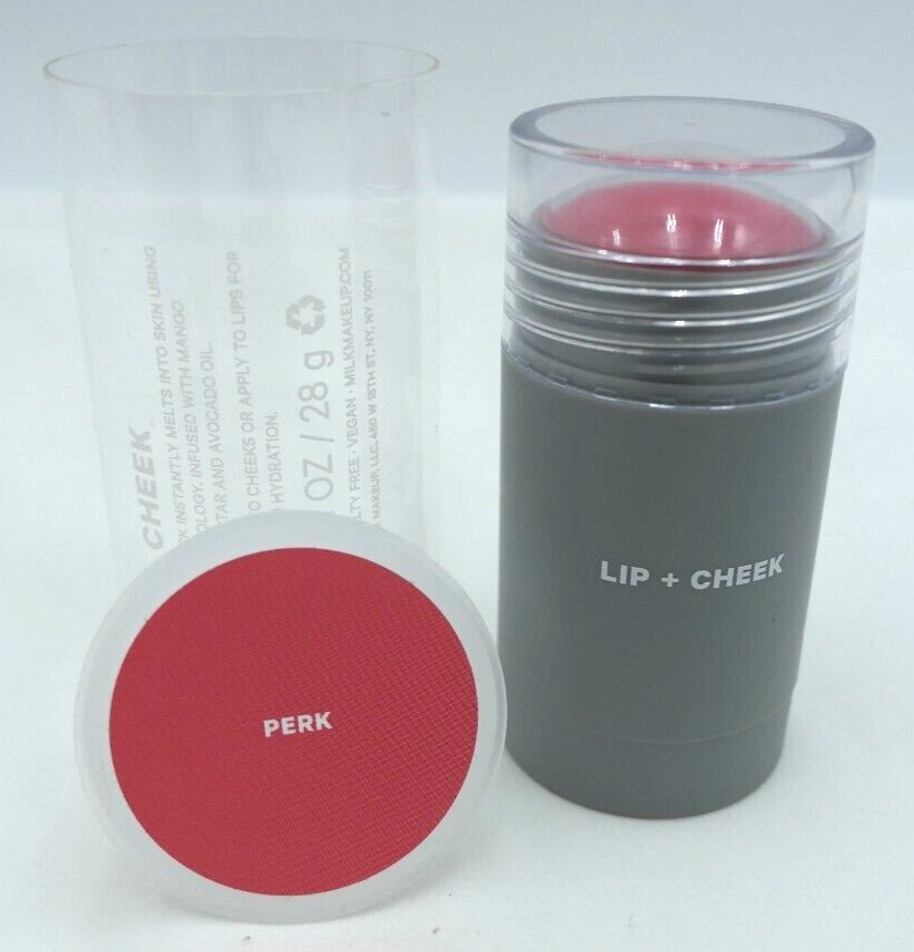 NEW Milk Makeup PERK Lip + Cheek Coral Pink Shimmer Cream Blush Stick 1 ...