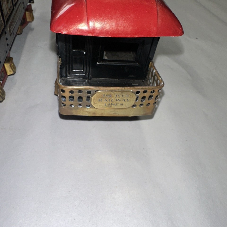 Ives O Gauge Tinplate Red Black 3 Restored 138 Observation & 137 Parlor ...