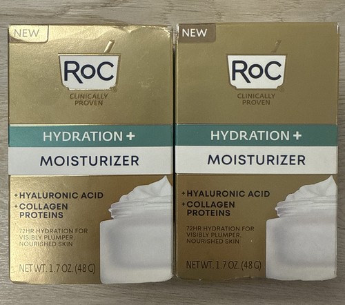 LOT OF 2 ROC Hydration + Moisturizer with Hyaluronic Acid & Collagen 1. ...