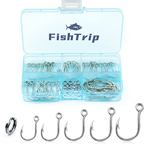 FishTrip Fishing Inline Single Hooks - in Line Hooks for 2#~3/0_50pcs ...