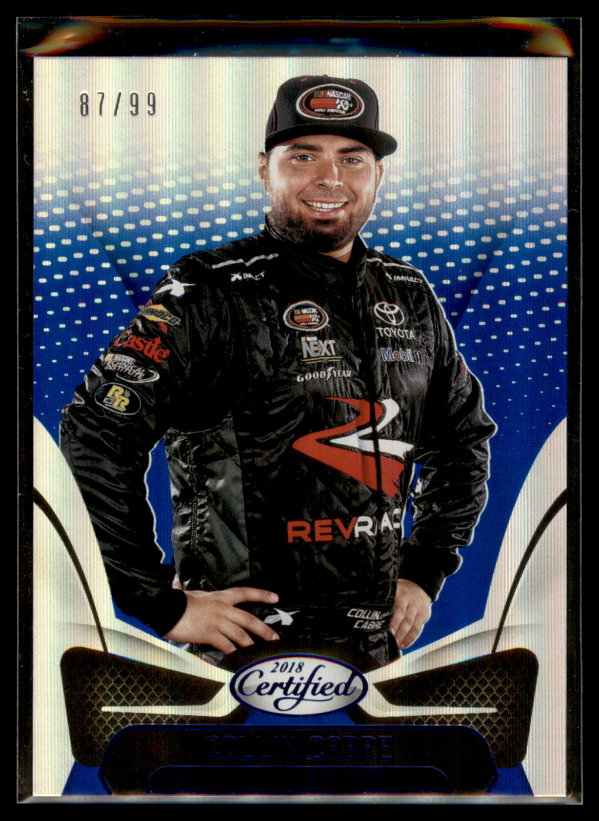 2018 Panini Certified Racing NASCAR BLUE Parallel #6 Collin Cabre #87/ ...