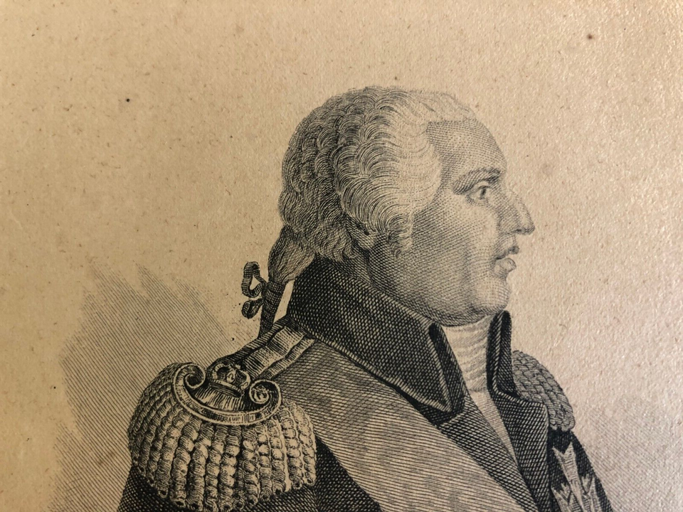 Antica incisione Gaetano Bonatti circa 1850 Luigi XVIII 20,9x13,5 cm ...