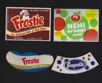 Lot of 4 Vintage Cola Bottle Labels Frostie Root Beer Nehi Orange ...