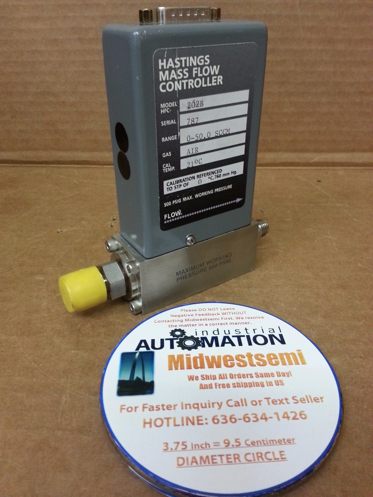 FREESHIPSAMEDAY TELEDYNE HFC-202B MASS FLOW CONTROLLER 0-50SCCM 500PSIG ...