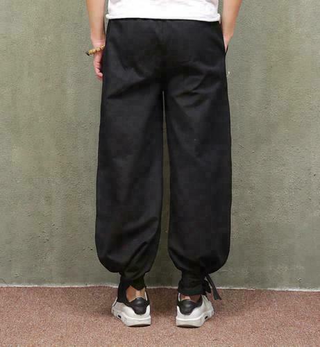 Men Japanese Samurai Boho Chic Harem Hakama Linen Cotton Pant Trouser ...