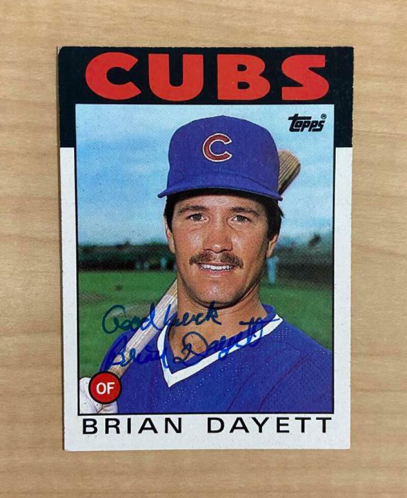 BRIAN DAYETT CHICAGO CUBS SIGNED AUTOGRAPHED 1986 TOPPS CARD #284 W/COA ...