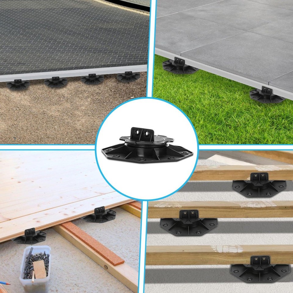 20X Adjustable Decking Pedestal Riser Bearing Support 18mm-30mm UK ...