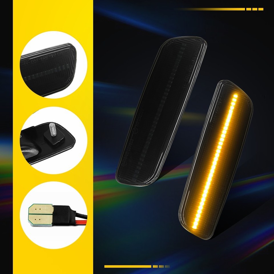 Smoked Amber LED Front Bumper Side Marker Lights For 1998-05 Lexus ...