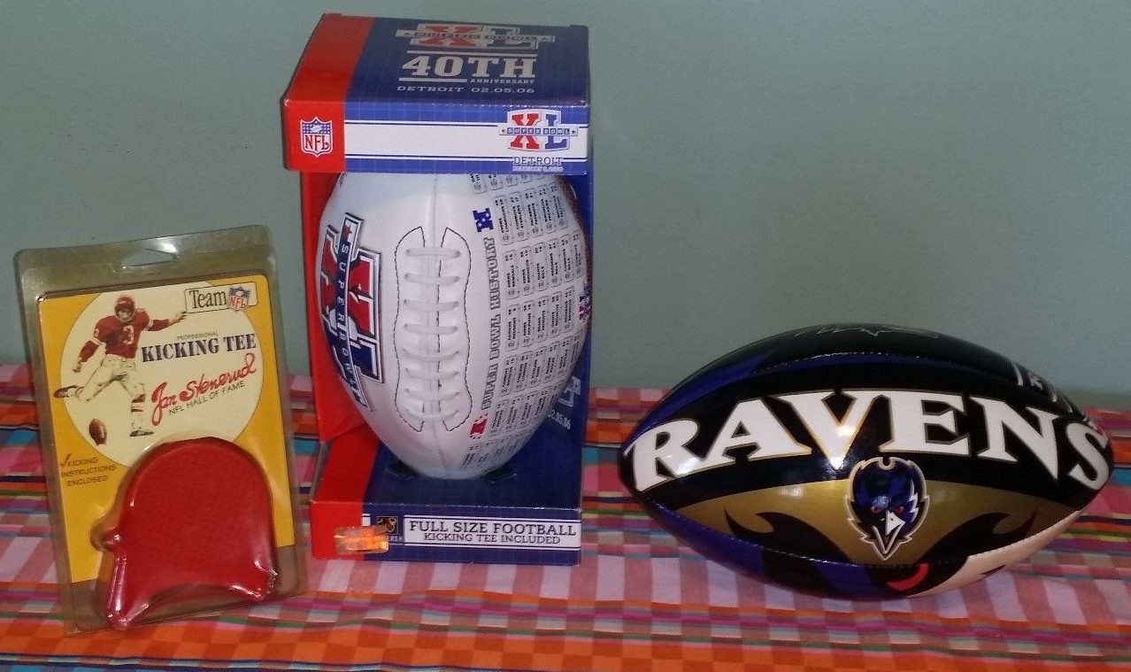 SUPER BOWL XL Football-JAN STENERUD NFL Kicking Tee-Baltimore RAVENS ...