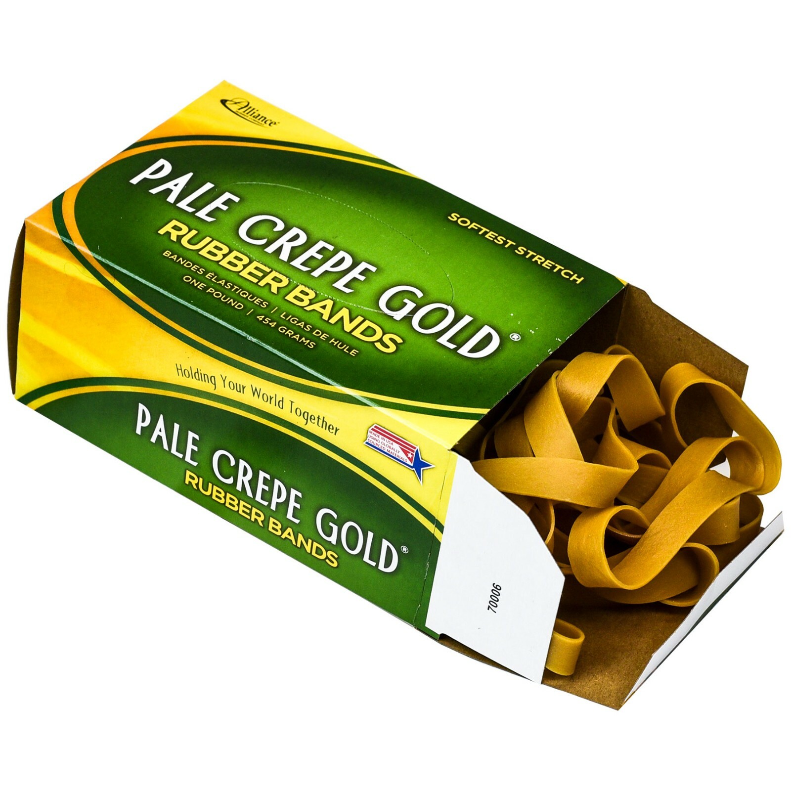 Alliance Pale Crepe Gold Rubber Bands 21055, Size 105, 5 x 5/8", 1 Lb ...
