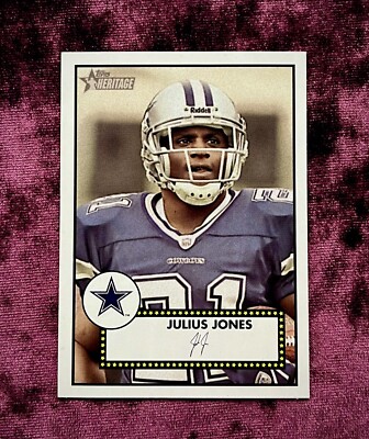 Julius Jones 1952 Topps Heritage MINT Facsimile Auto Cowboys Jersey Big ...
