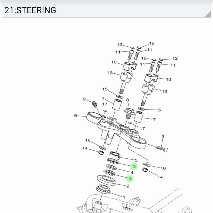 Genuine Parts Yamaha YZF R3/MT 03 2015-2024 Cone Steer Nut 90179-25615 ...
