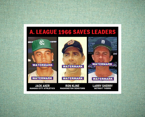 1966 American League AL Saves Leaders 1967 Style Custom Baseball Art ...