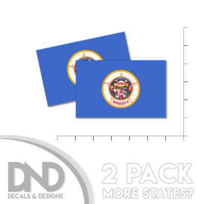 Minnesota State Flag Sticker Decal Bumper MN Minnesotan State 2 Pack ...
