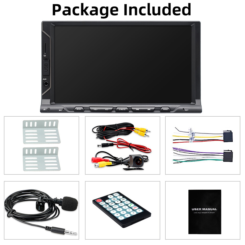 Double Din Car Stereo Bluetooth Head Unit For Apple CarPlay Android ...