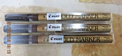Pilot Gold Markers Permanent Extra Fine Point Set of 3 - NEW | eBay