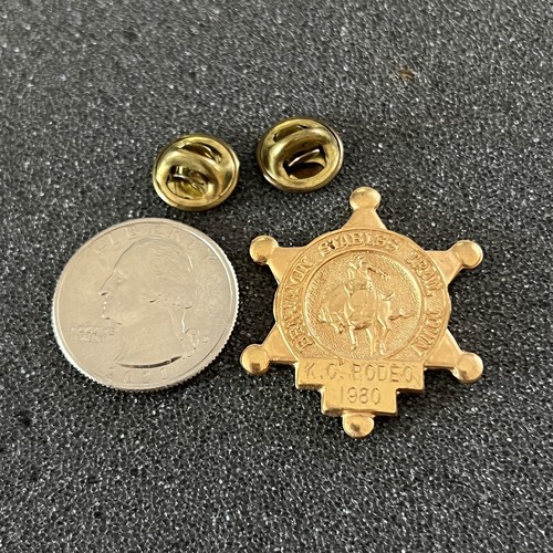 1980 Benjamin Ranch Stables Trail Town Kansas City Rodeo Badge Pin ...