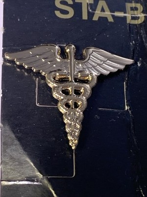 Caduceus Wings Lapel Pin Military Medic Medical Emblem Gold Tone EMT ...