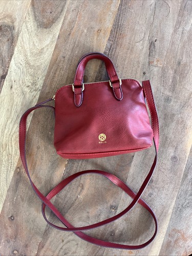 VTG Fossil/Relic Red Pebbled Faux Leather Shoulder Handbag Lined Logo ...