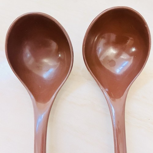 Pair Of Ensar Corp Brown Soup Ladle 12”Nylon Cooking Serving Kitchen ...