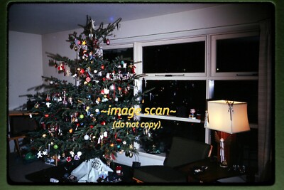 Christmas Tree in Mid-Century Modern House in 1963, Kodachrome Slide ...