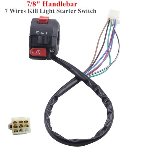 7 Wires Kill Light Starter Switch Bike ATV Quad 4 Wheeler Scooter 50 90 ...