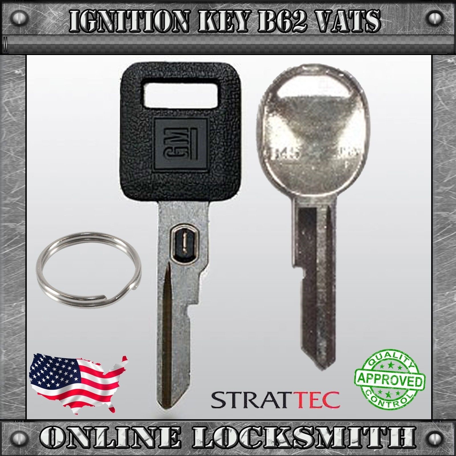 New OEM VATS Key B62-P4 GM Logo For Buick Cadillac Chevy Olds' + Door ...