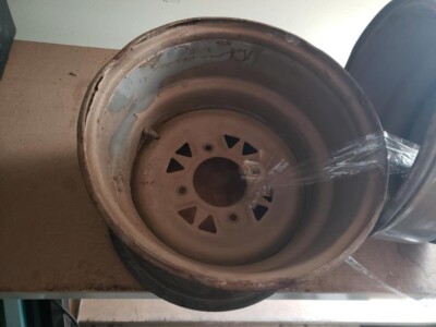 two OEM ARCTIC CAT 4x4 300 400 454 500 REAR WHEEL RIMS 12" STEEL 12x8 ...