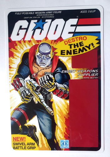 REPRO Reproduction GI JOE CUSTOM 84 DESTRO CARDBACK Action Figure File ...
