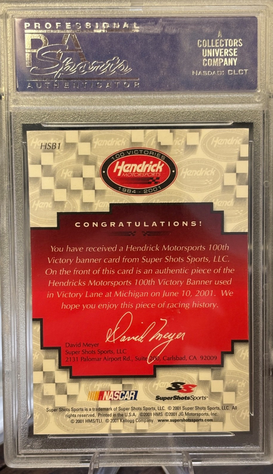 2001 Super Shots Hendrick Motorsports Victory Banners #HSB1 J.Gordon/T ...