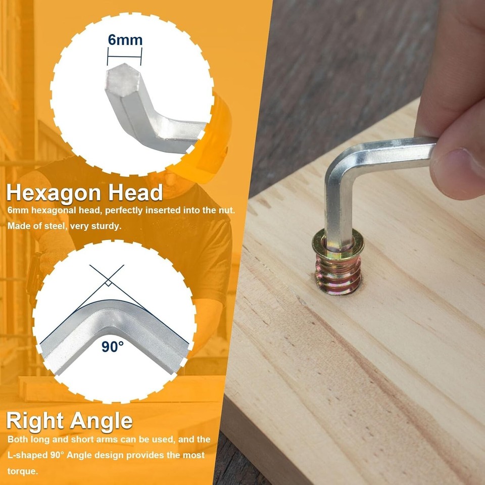 80 Pcs Premium Threaded Inserts for Wood, 1/4-20 Threaded Inserts with ...