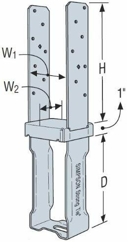 Simpson Strong-Tie CBSQ44-SDS2 4 x 4 Column Base Standoff With Screws ...