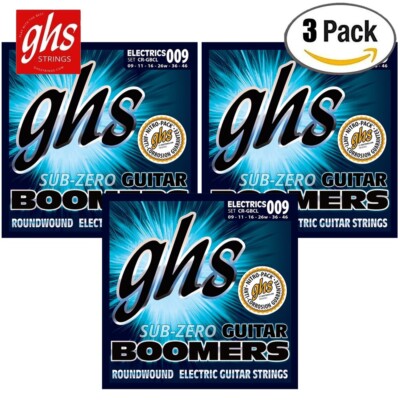 3-PACK GHS CR-GBCL Sub Zero Boomers Custom Light Electric Guitar ...